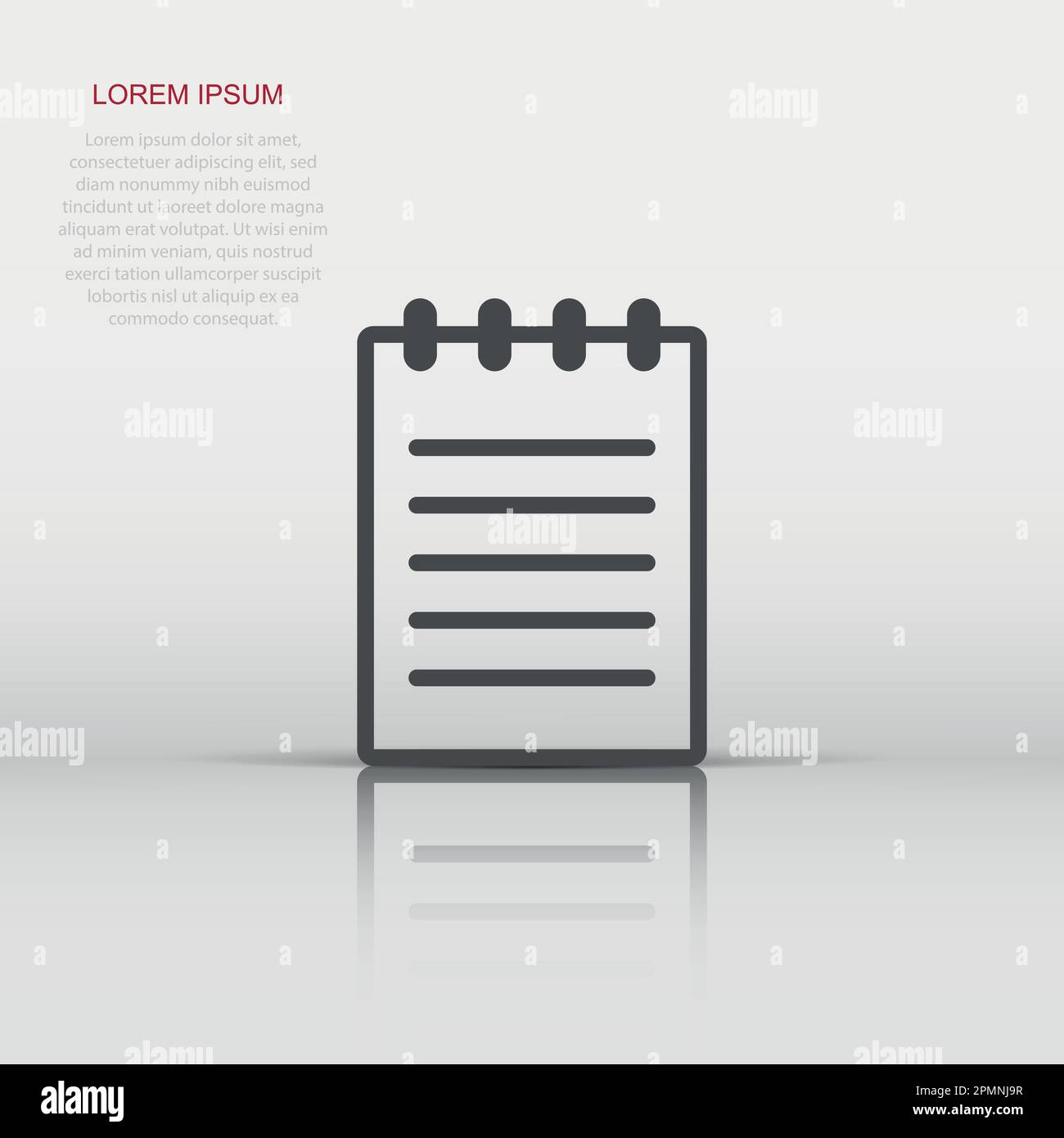 Vector document icon in flat style. Paper page sign illustration ...