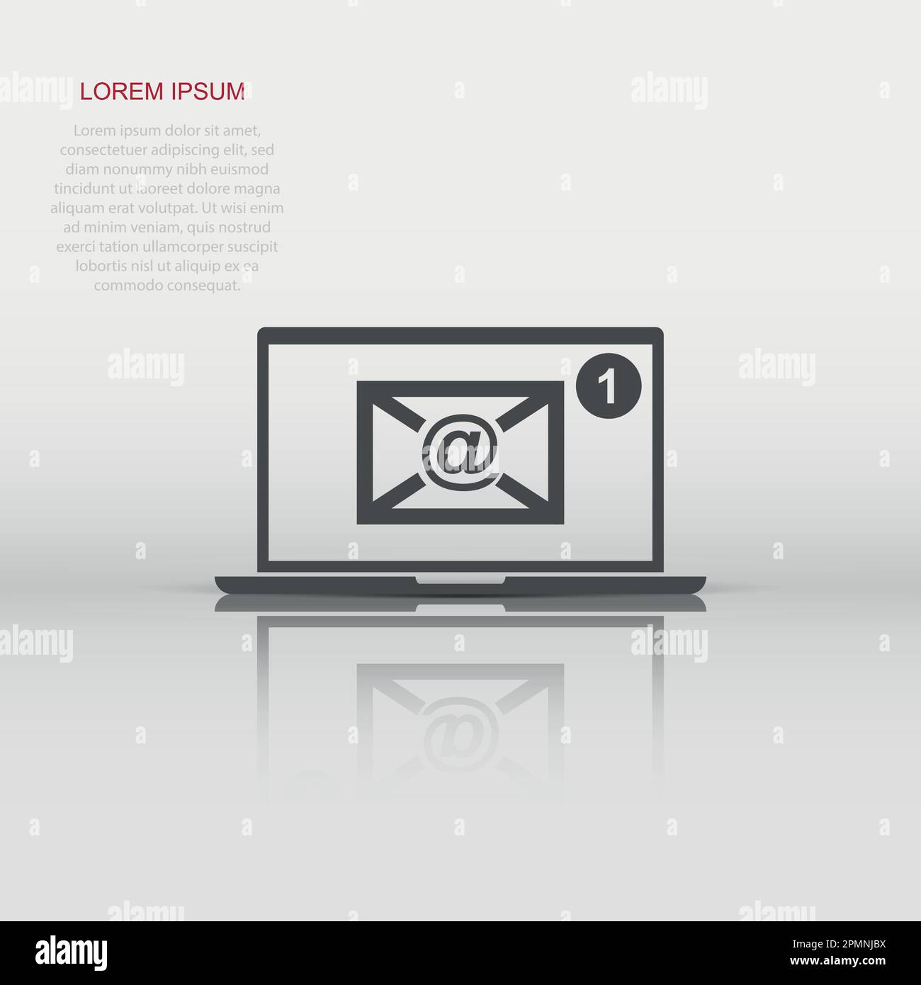 Vector email envelope message icon in flat style. Mail sign ...