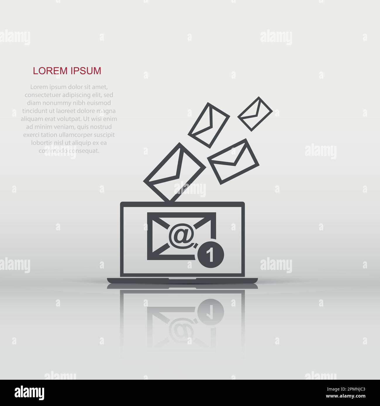 Vector email envelope message icon in flat style. Mail sign ...
