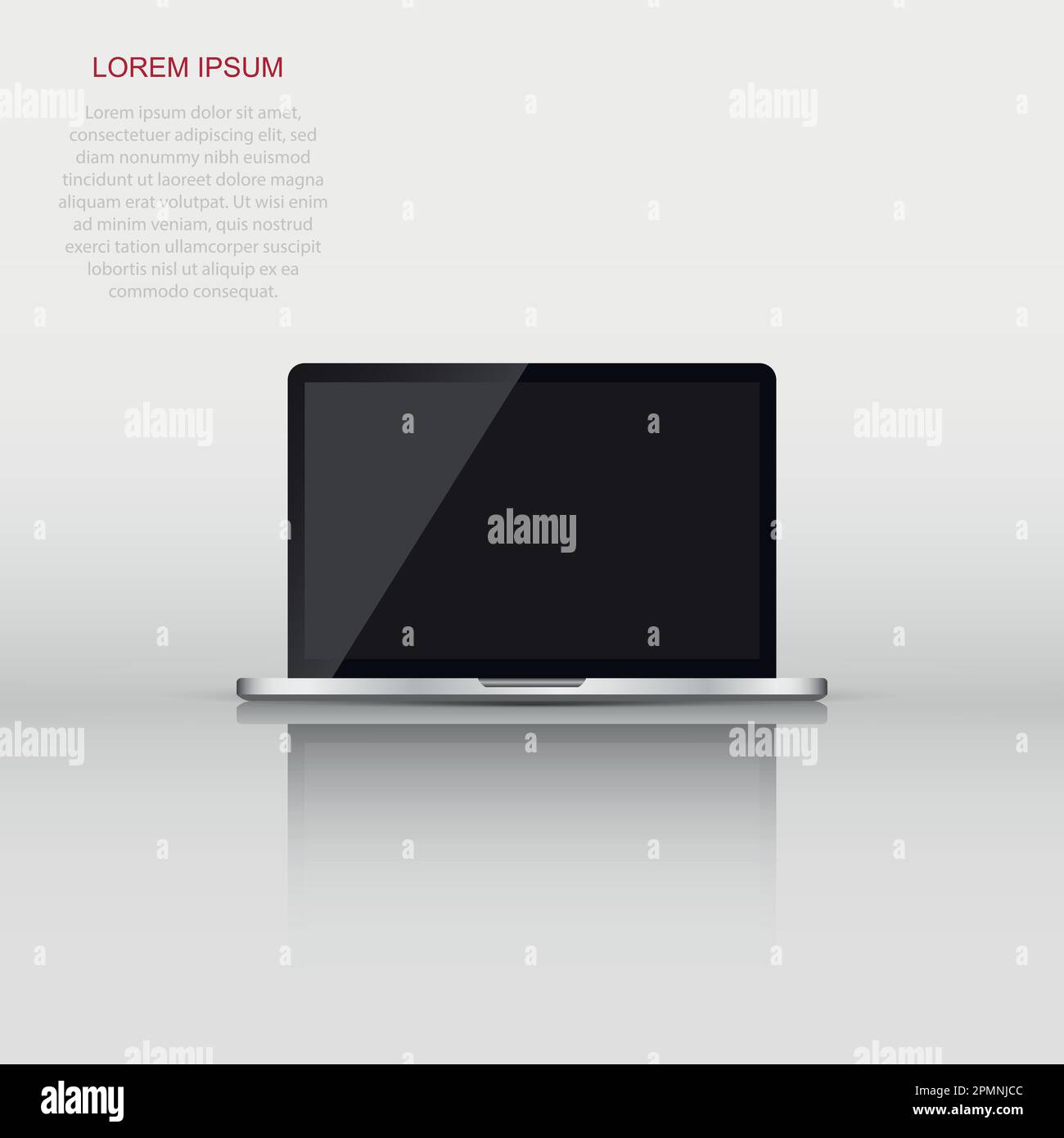 Laptop with white screen flat icon. Computer vector illustration on ...