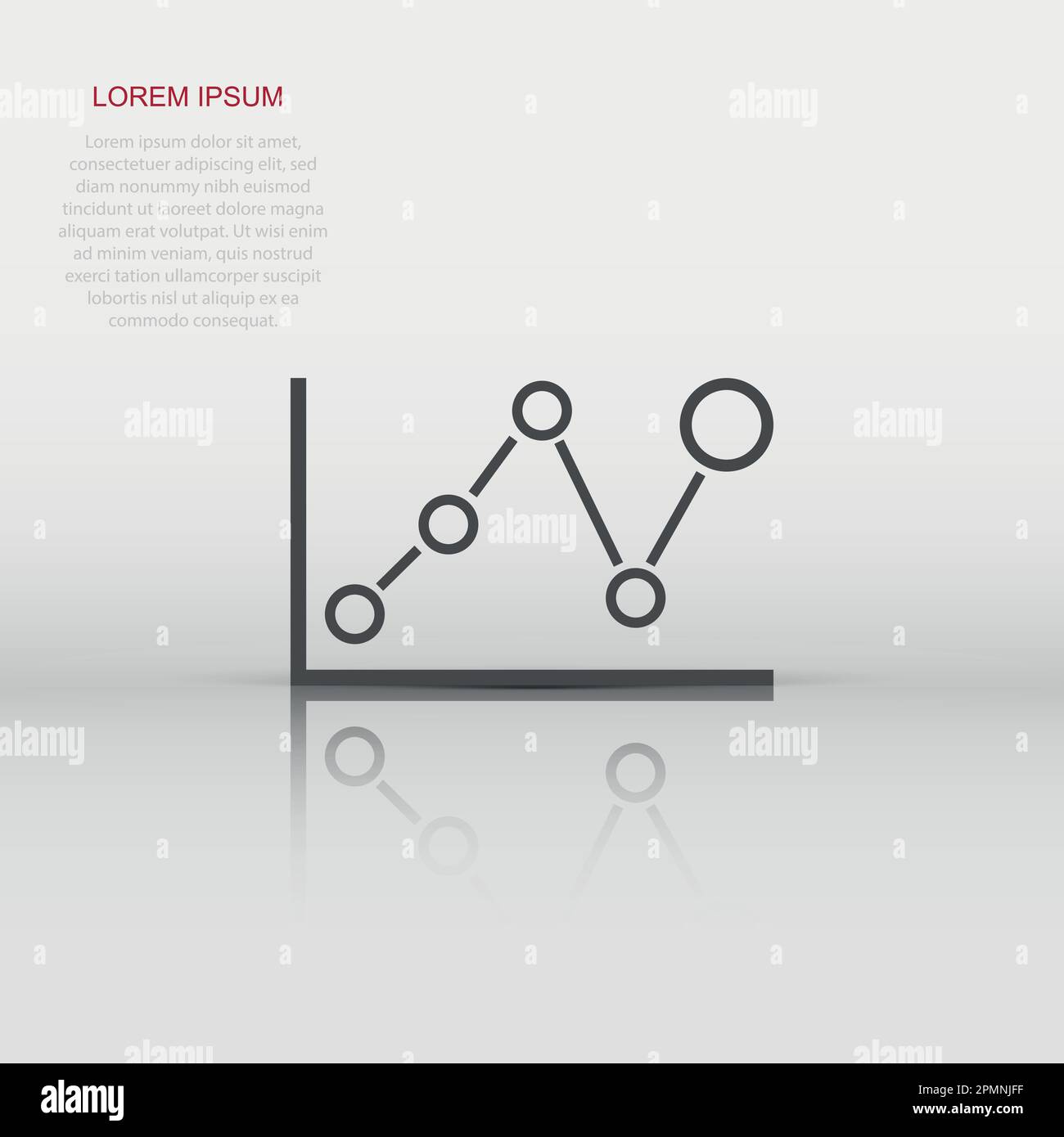 Vector business graph icon in flat style. Chart sign illustration ...