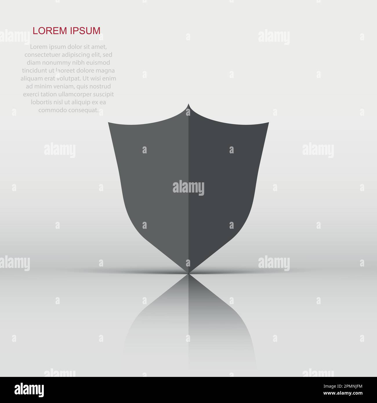 Vector shield protection icon in flat style. Protect sign illustration ...