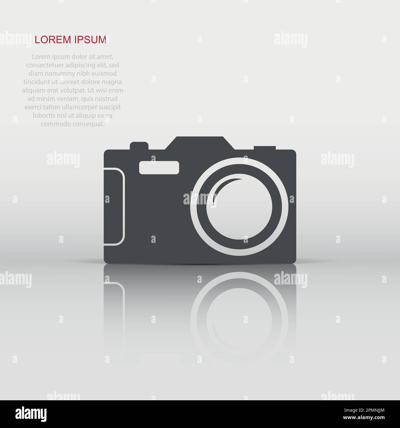 Vector photo camera icon in flat style. Photographer cam sign ...
