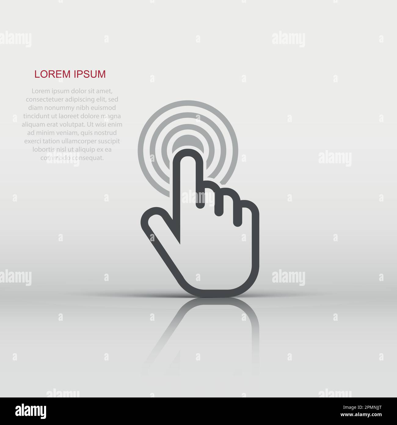 Vector click hand icon in flat style. Cursor finger sign illustration ...