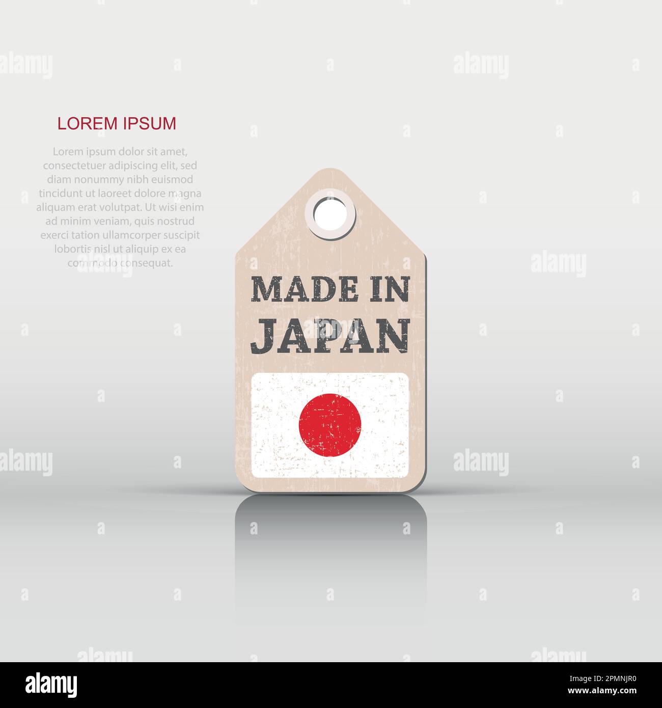 Hang tag made in Japan with flag. Vector illustration Stock Vector ...