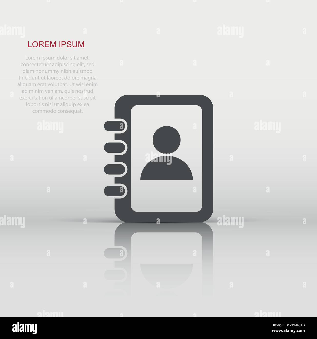 Vector address book icon in flat style. Contact note sign illustration ...