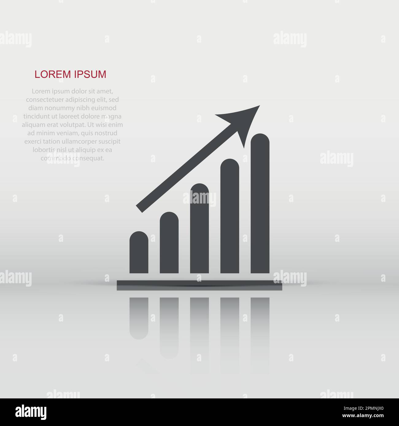 Vector business graph icon in flat style. Chart sign illustration ...