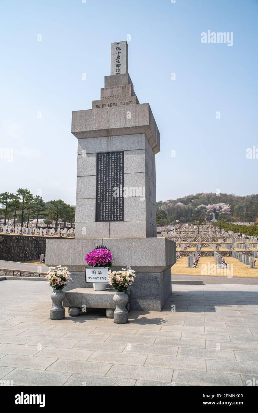 Seoul National Cemetery of Korean veterans in Seoul South Korea on 1 ...