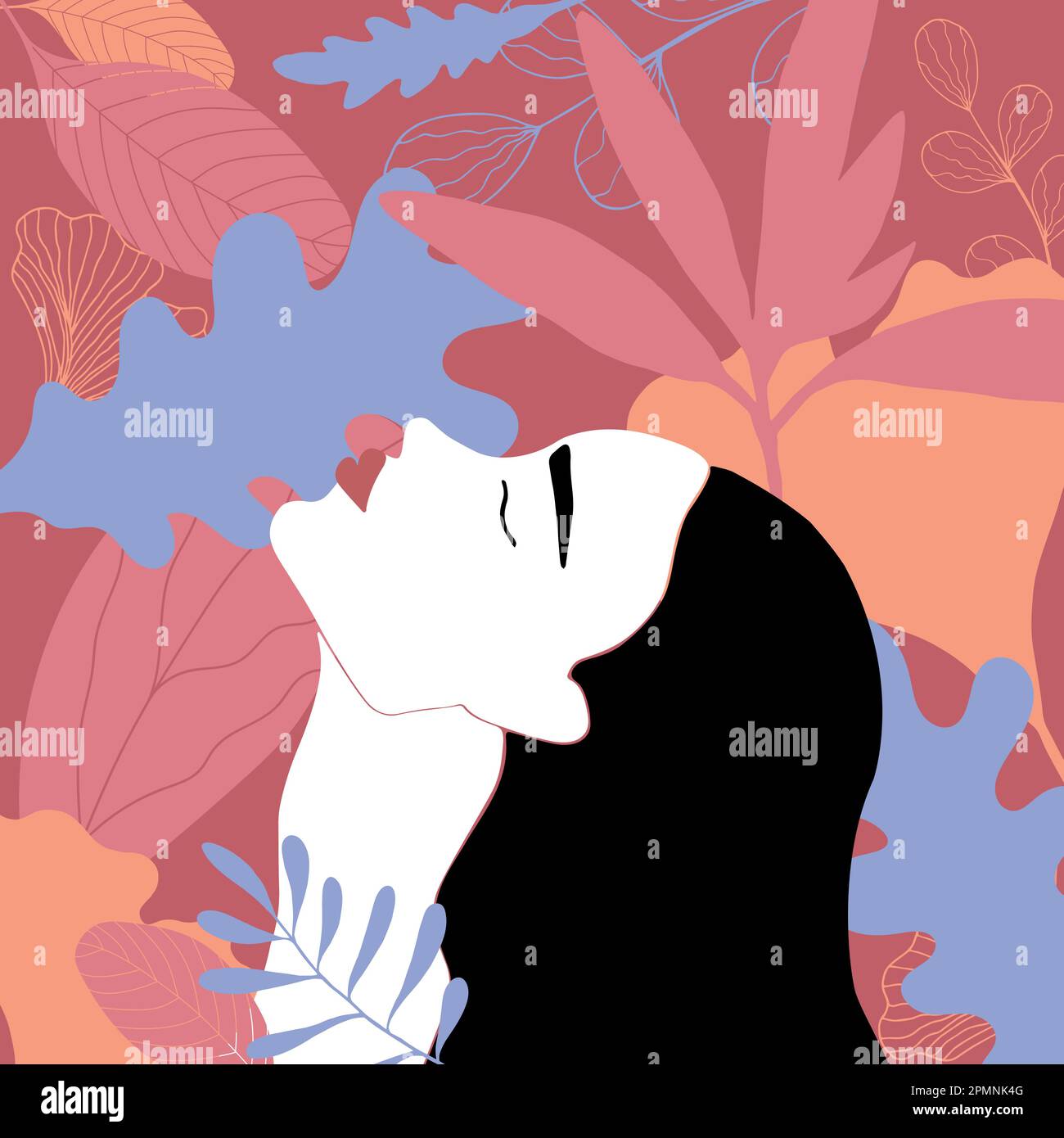 Beautiful woman in botanical Stock Vector Images - Alamy