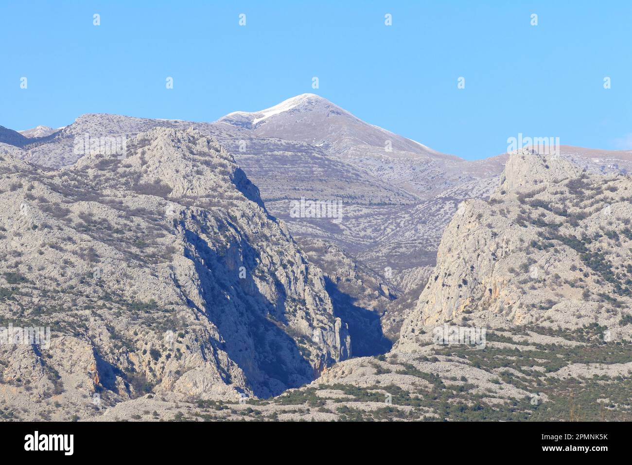 Canyon Mala Paklenica and Velebit peak Holy hill in background, Croatia ...