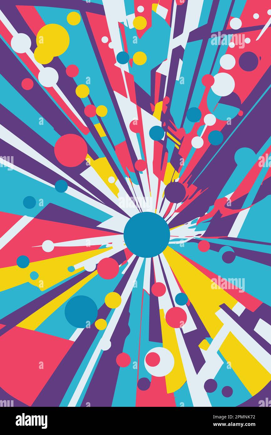 Pop art vintage abstract illustration, cartoon retro colorful superhero ...