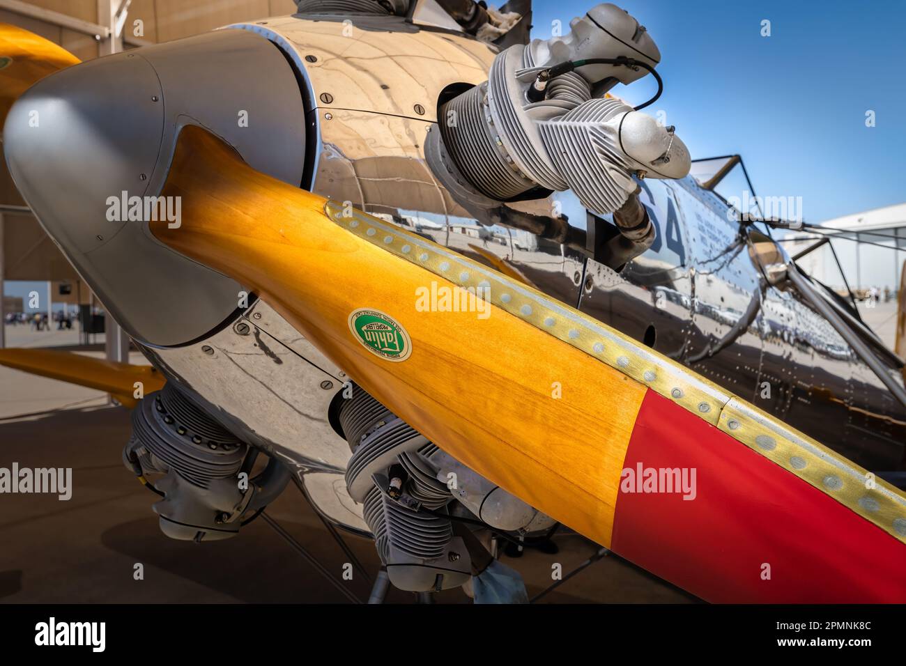 A 1942 Ryan PT-22 Recruit sits as a static display at the 2023 Thunder ...
