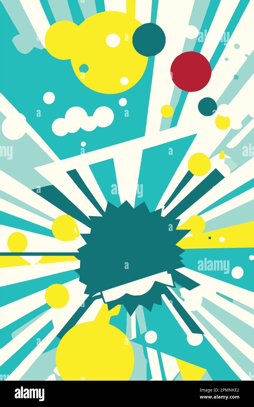 Pop art vintage abstract illustration, cartoon retro colorful superhero ...