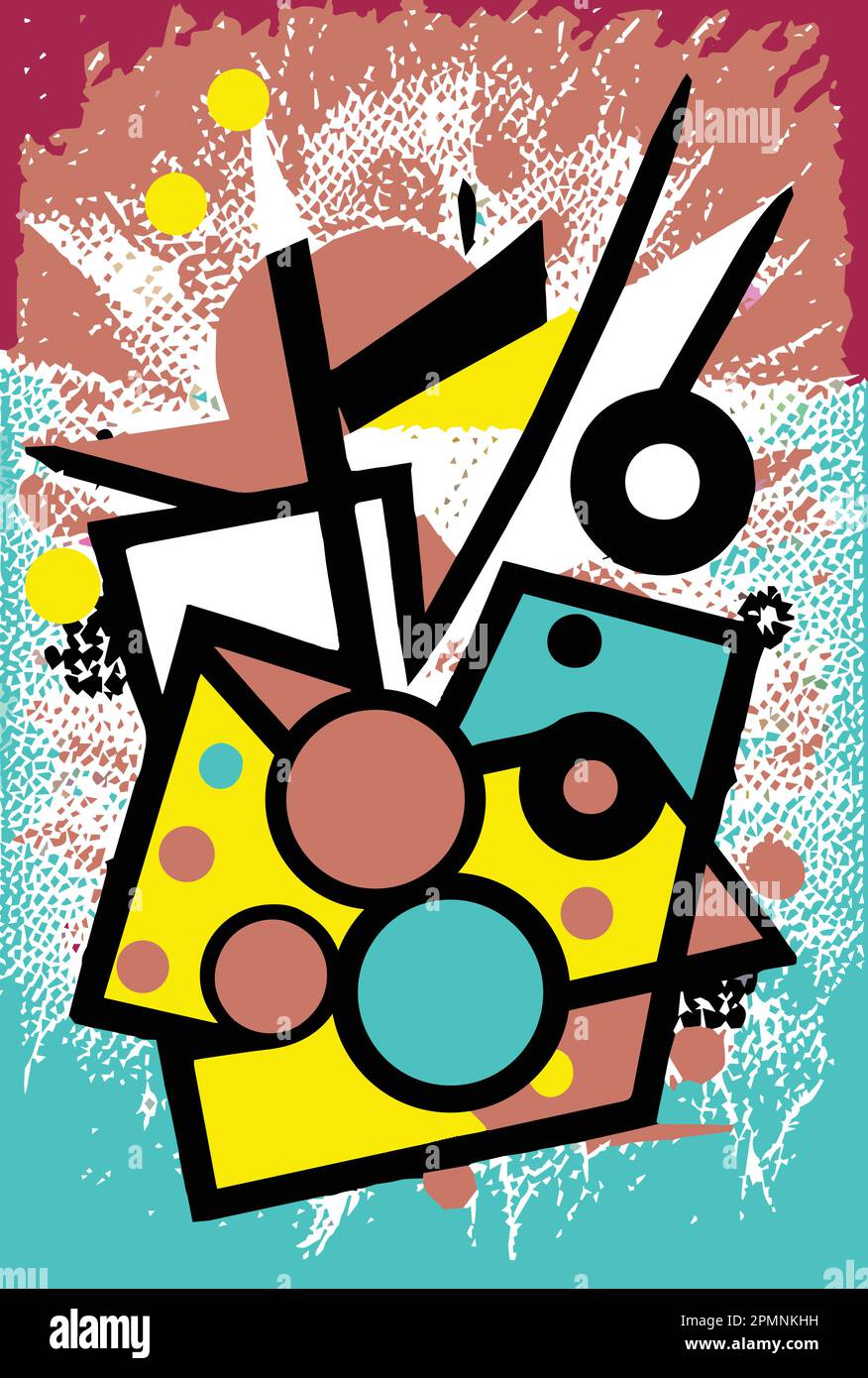 Pop art vintage abstract illustration, cartoon retro colorful superhero ...