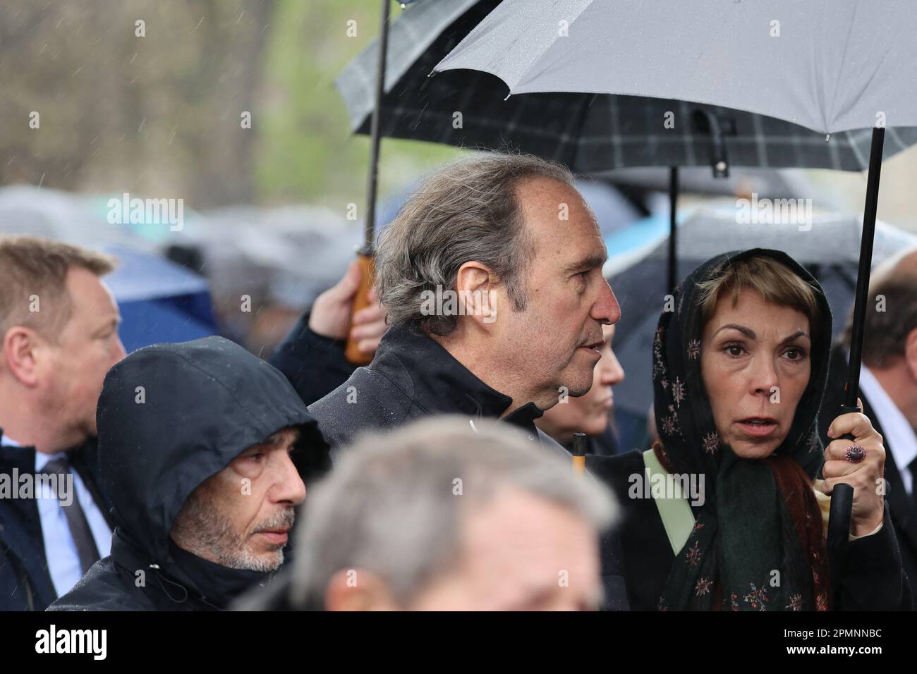 Paris, France. 14th Apr, 2023. Xavier Niel arriving at the funeral ...