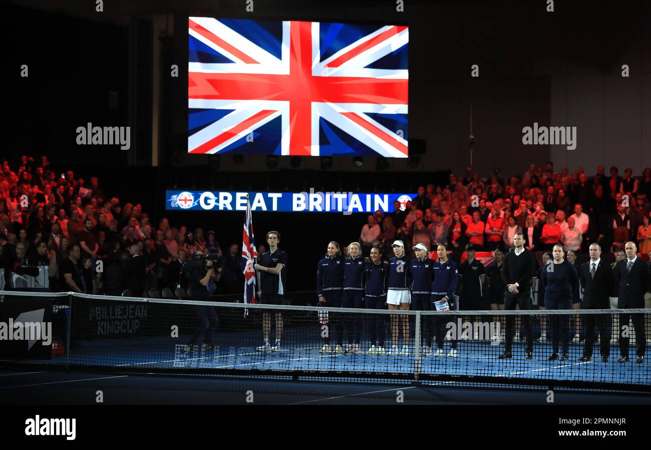 Great Britain line up ahead of the Billie Jean King Cup qualifying ...