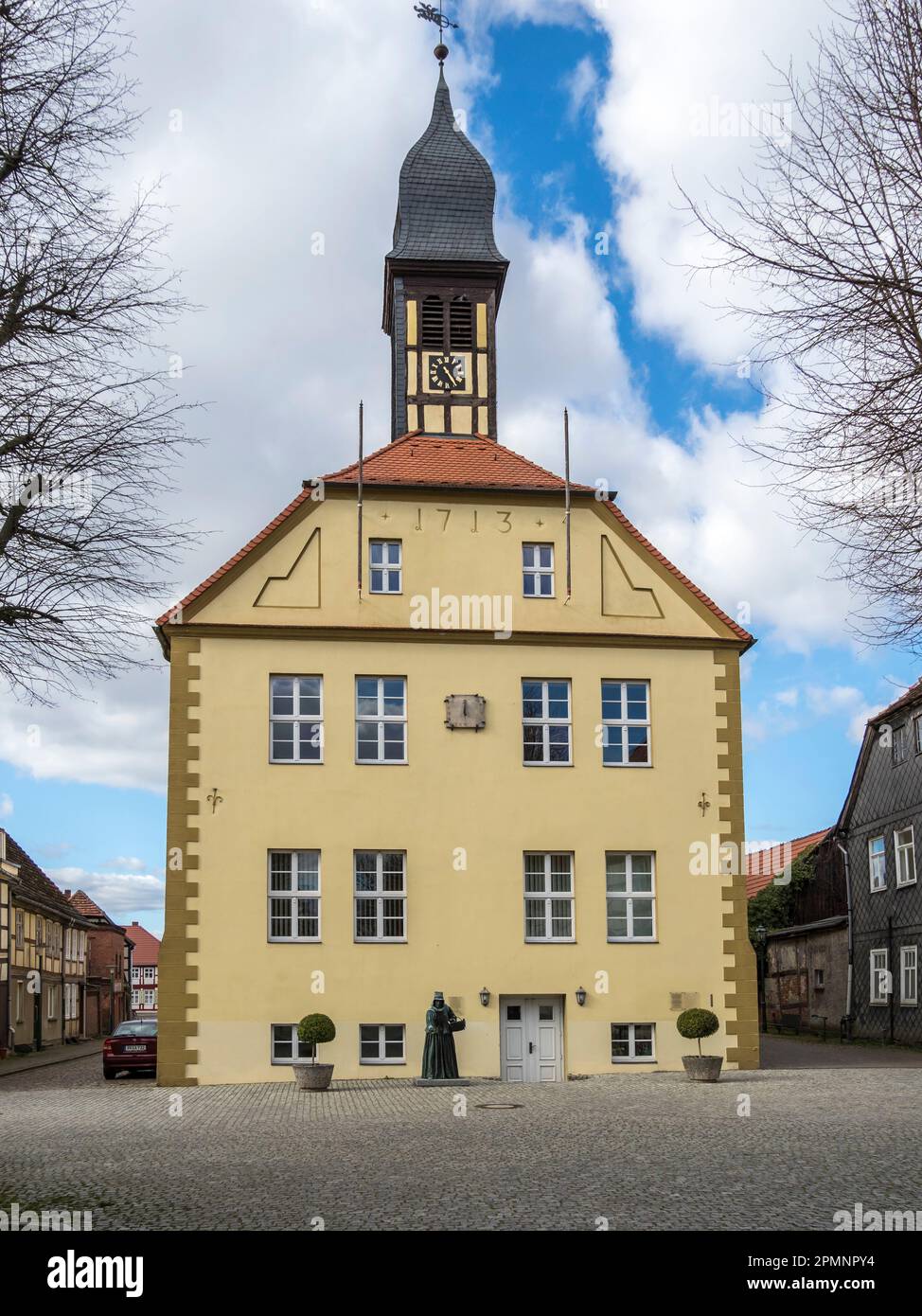 Village Lenzen, Town hall, Germany Stock Photo - Alamy