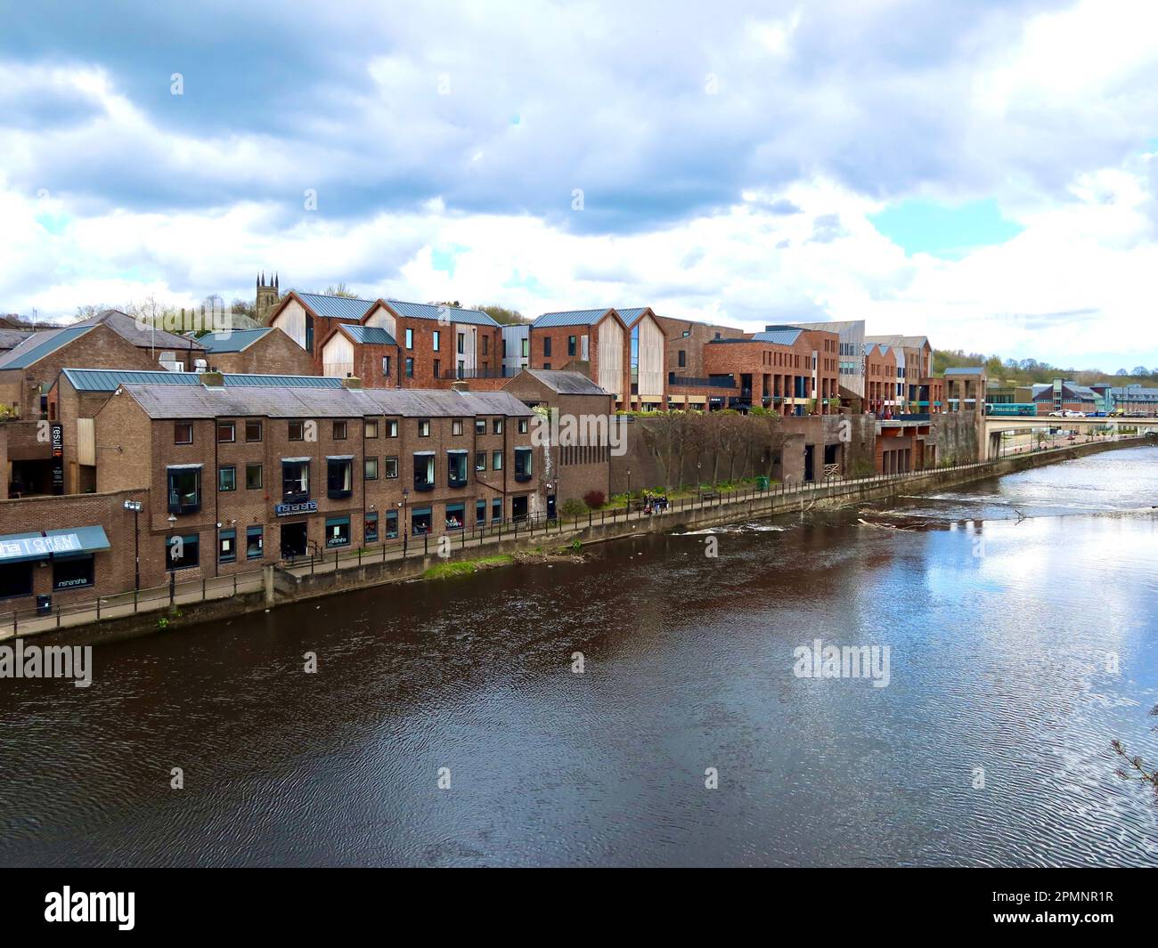 Durham, UK - 14 April 2023 : Bright spring day in the city centre ...