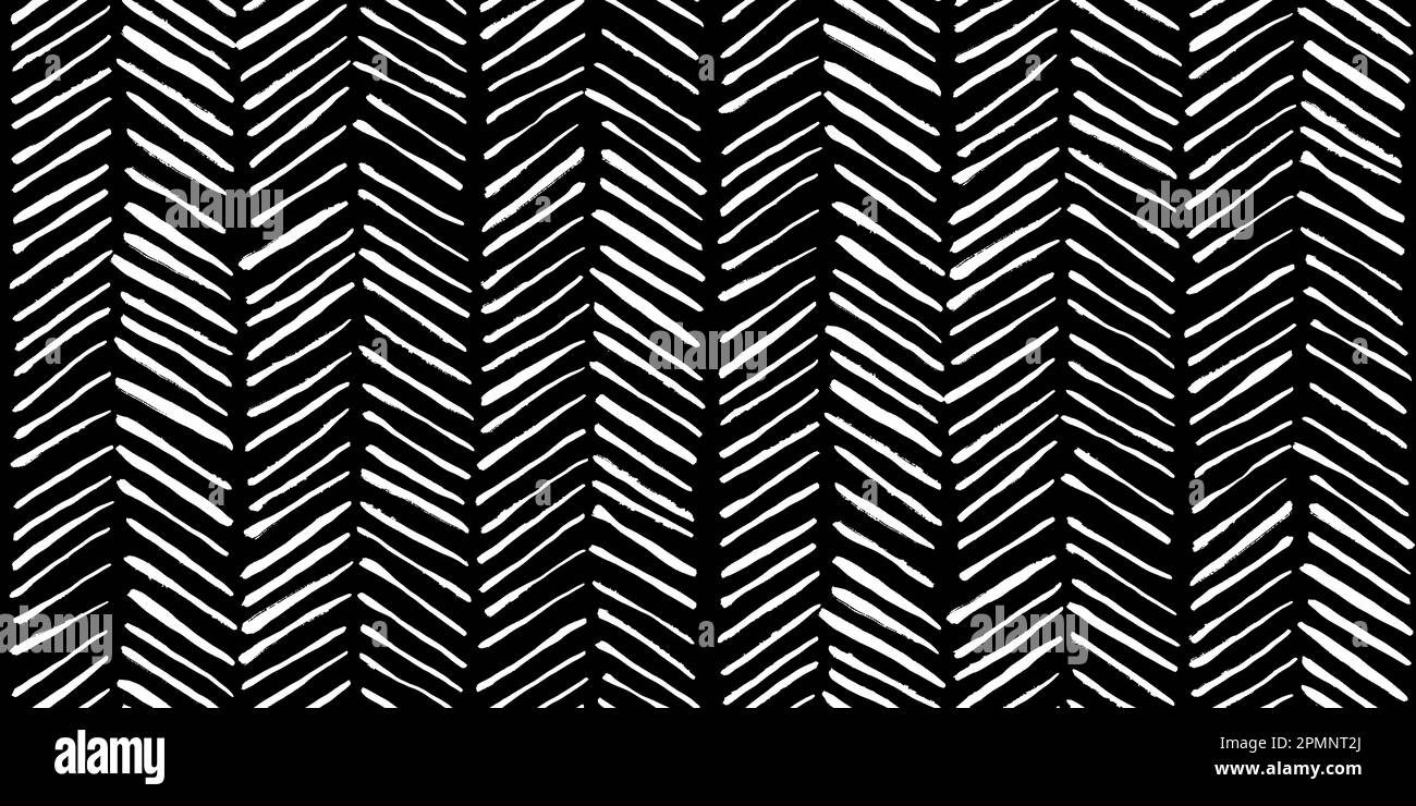 Seamless boho chic abstract hand drawn striped herringbone pattern ...