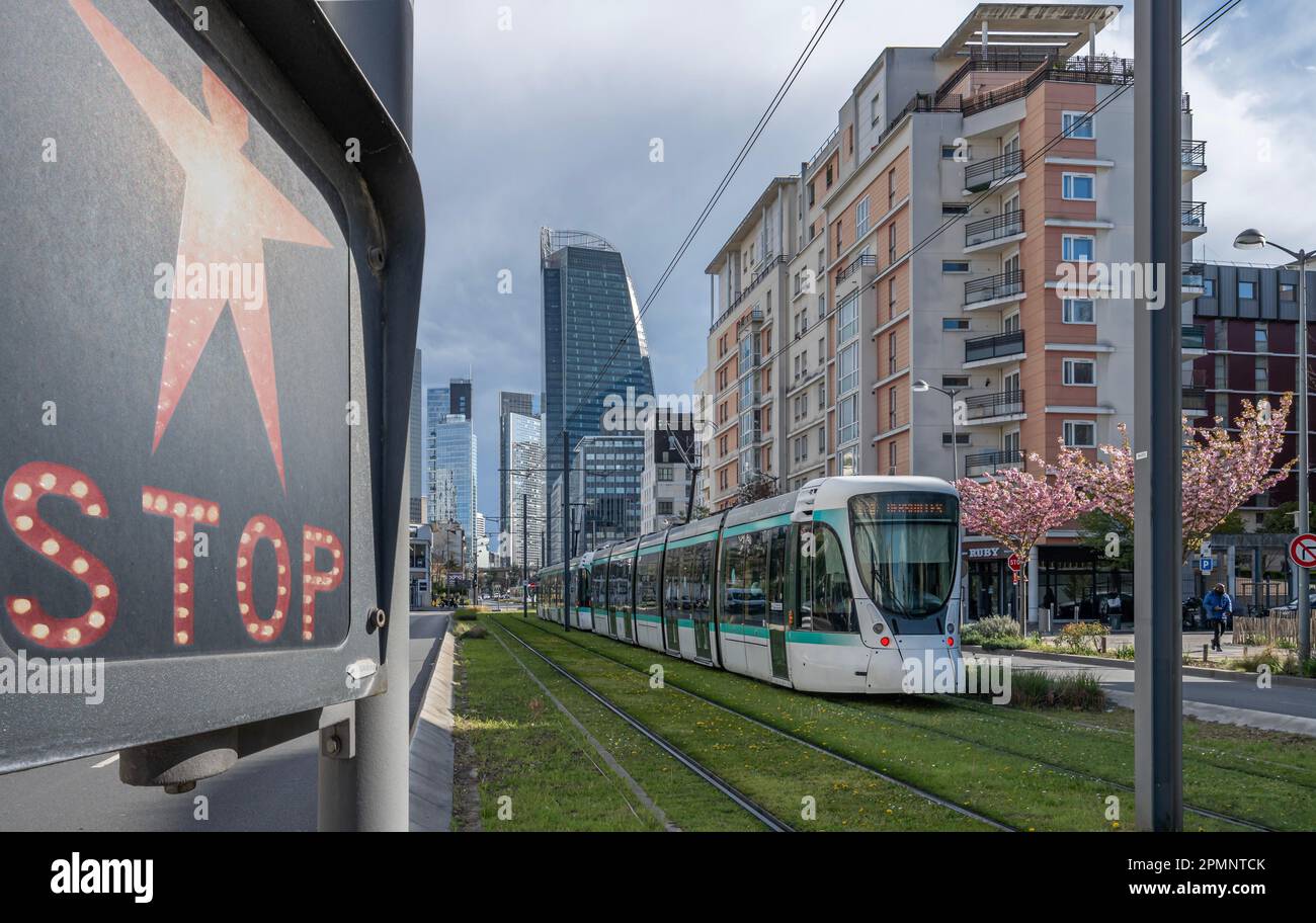 Courbevoie, France - 04 12 2023: View of La Defense district from the ...