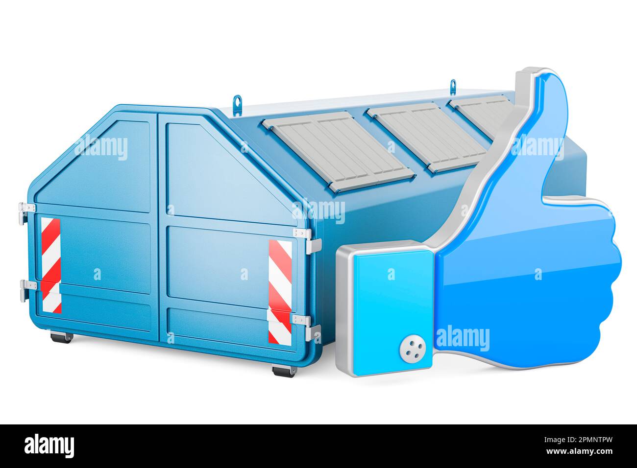 Industrial waste skip with like icon, 3D rendering isolated on white ...