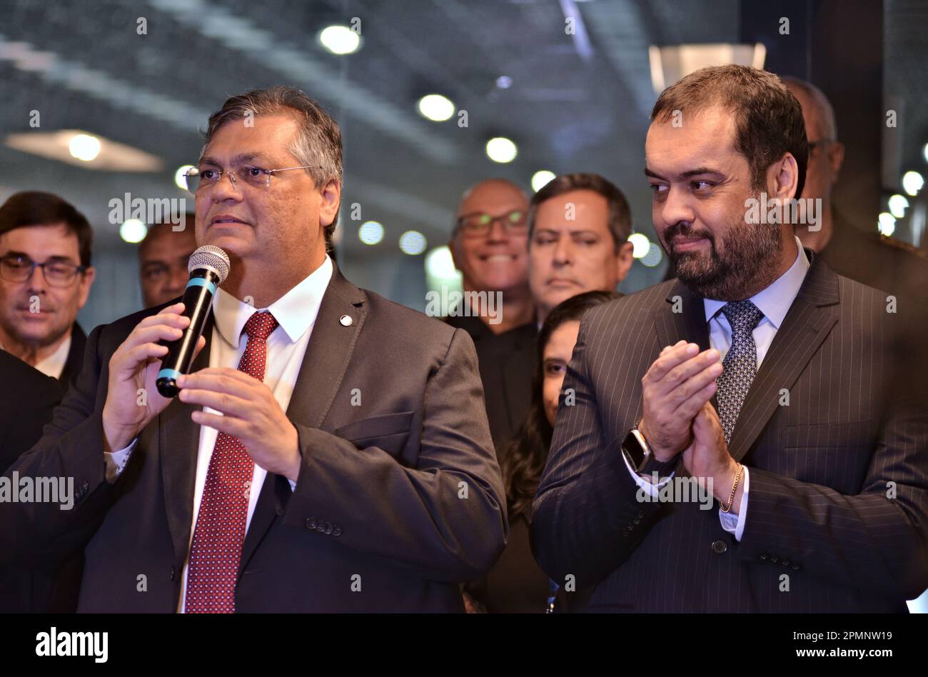 The Minister of Justice of Brazil, Flávio Dino, and the Governor of Rio ...