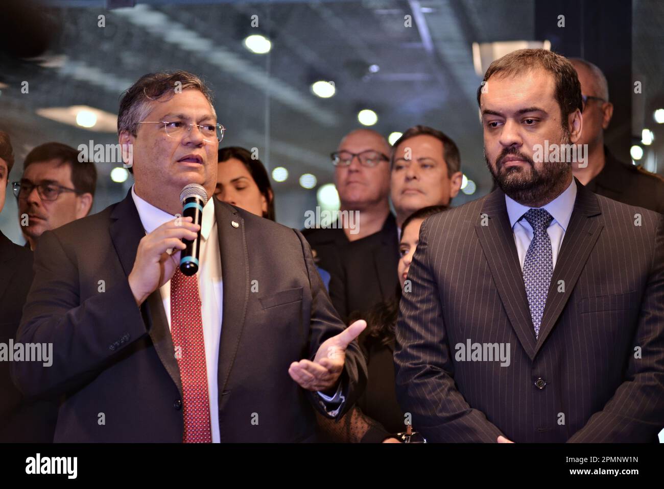 The Minister of Justice of Brazil, Flávio Dino, and the Governor of Rio ...