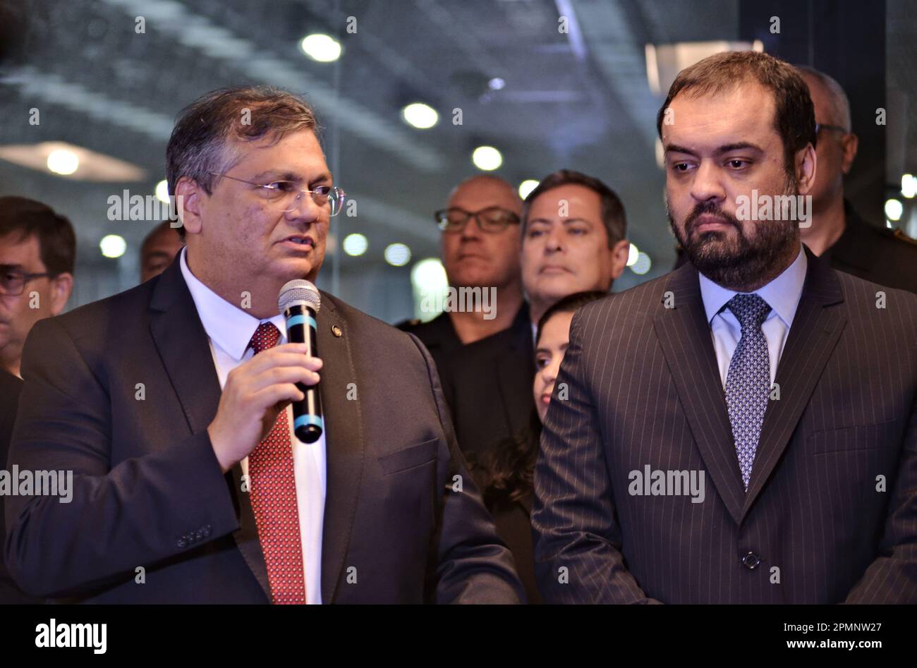 The Minister of Justice of Brazil, Flávio Dino, and the Governor of Rio ...