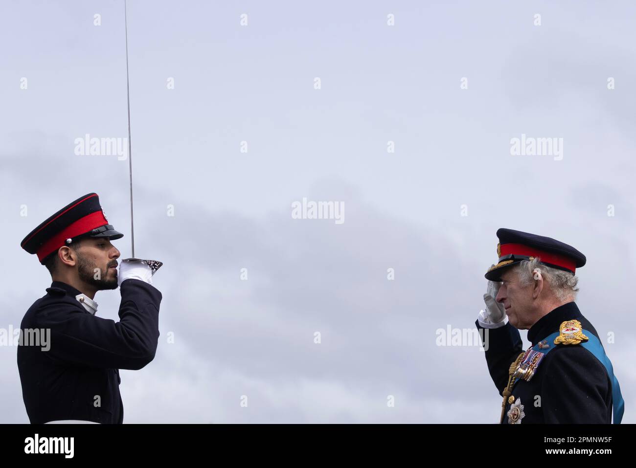 King Charles III presents an award to the winner of The International ...