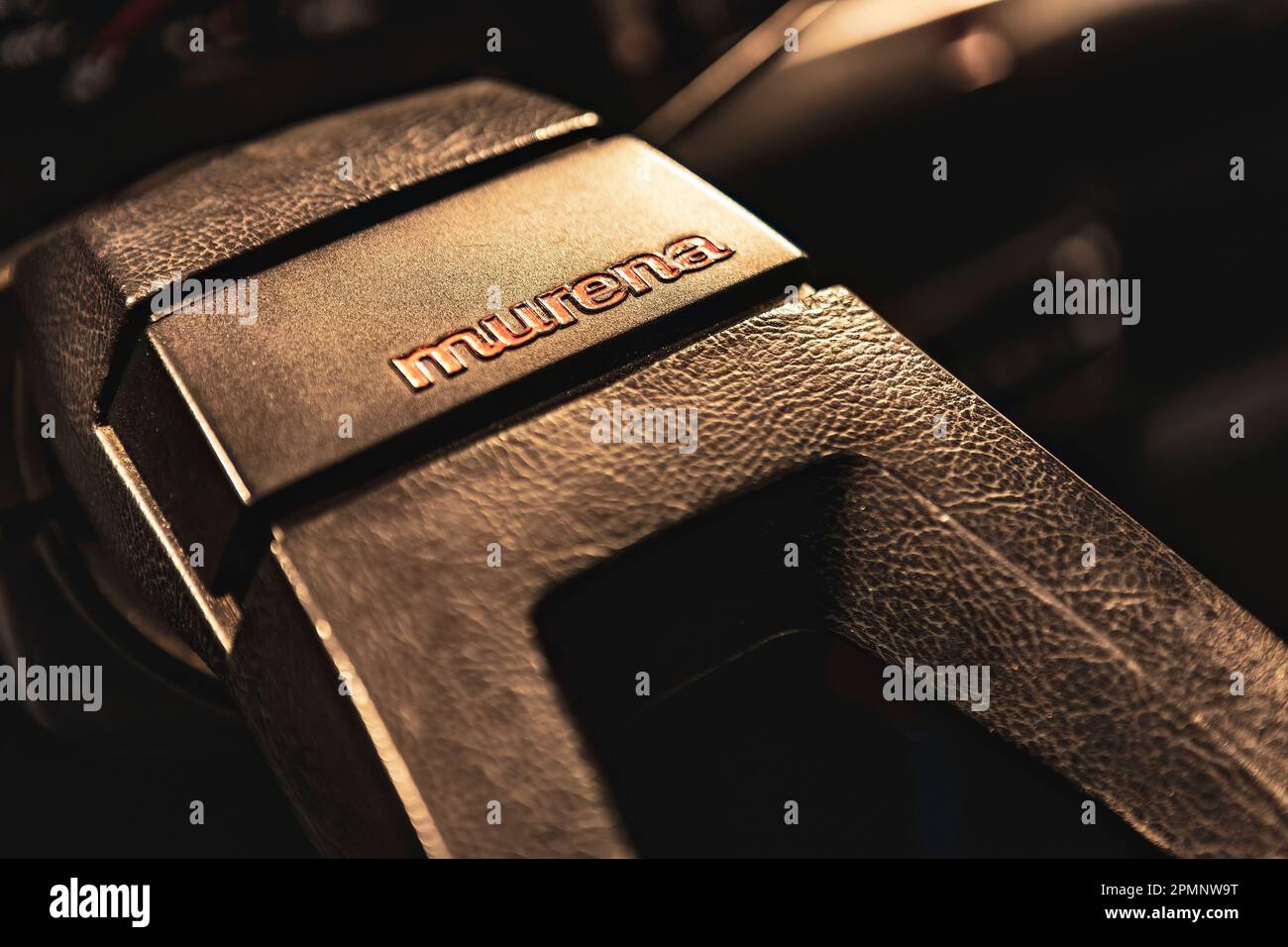 Milan, Italy 11 april 2023: Close-up photo of a vintage car dashboard ...