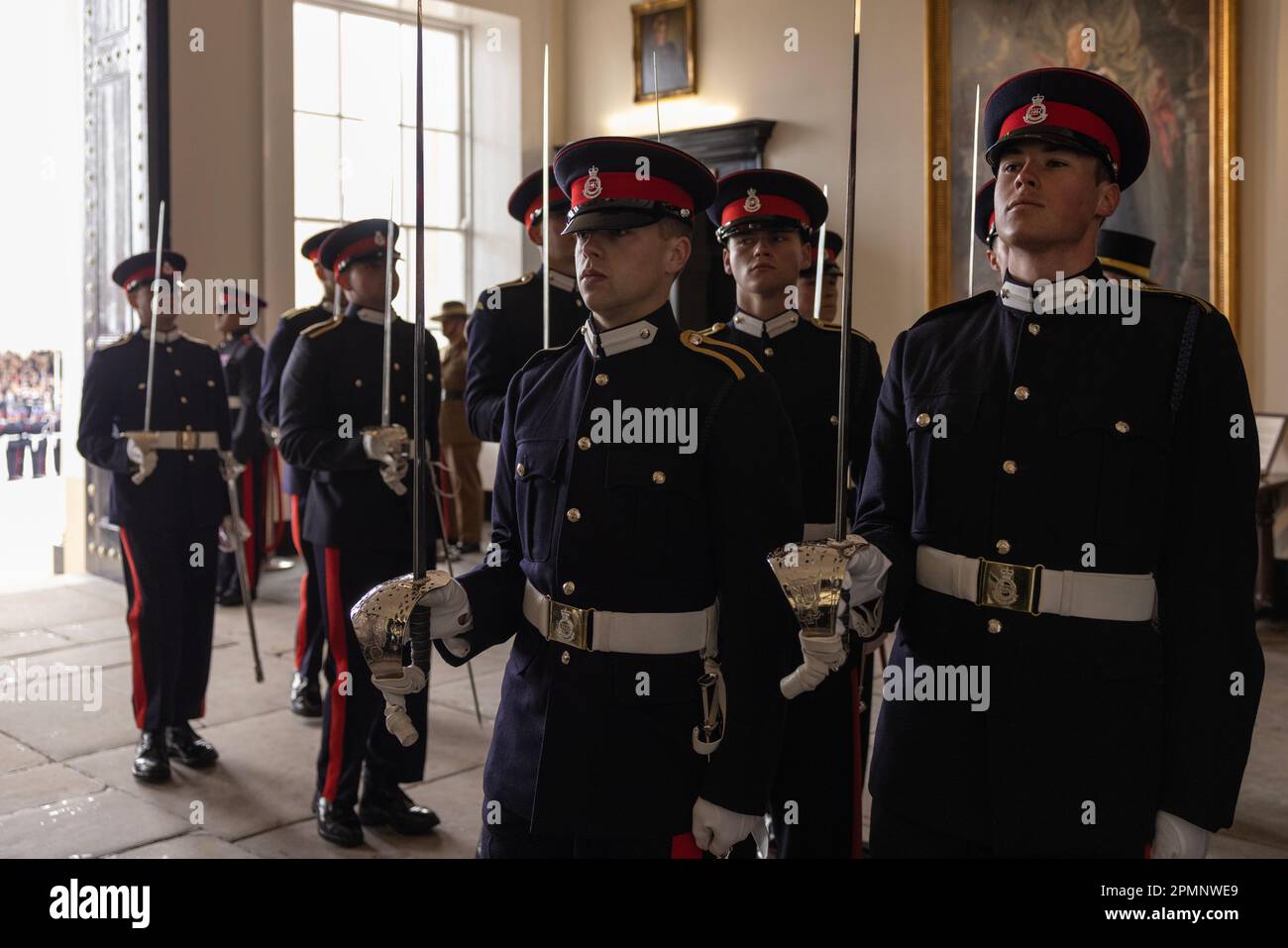 Cadets march through the main doors of the academy for the traditional ...