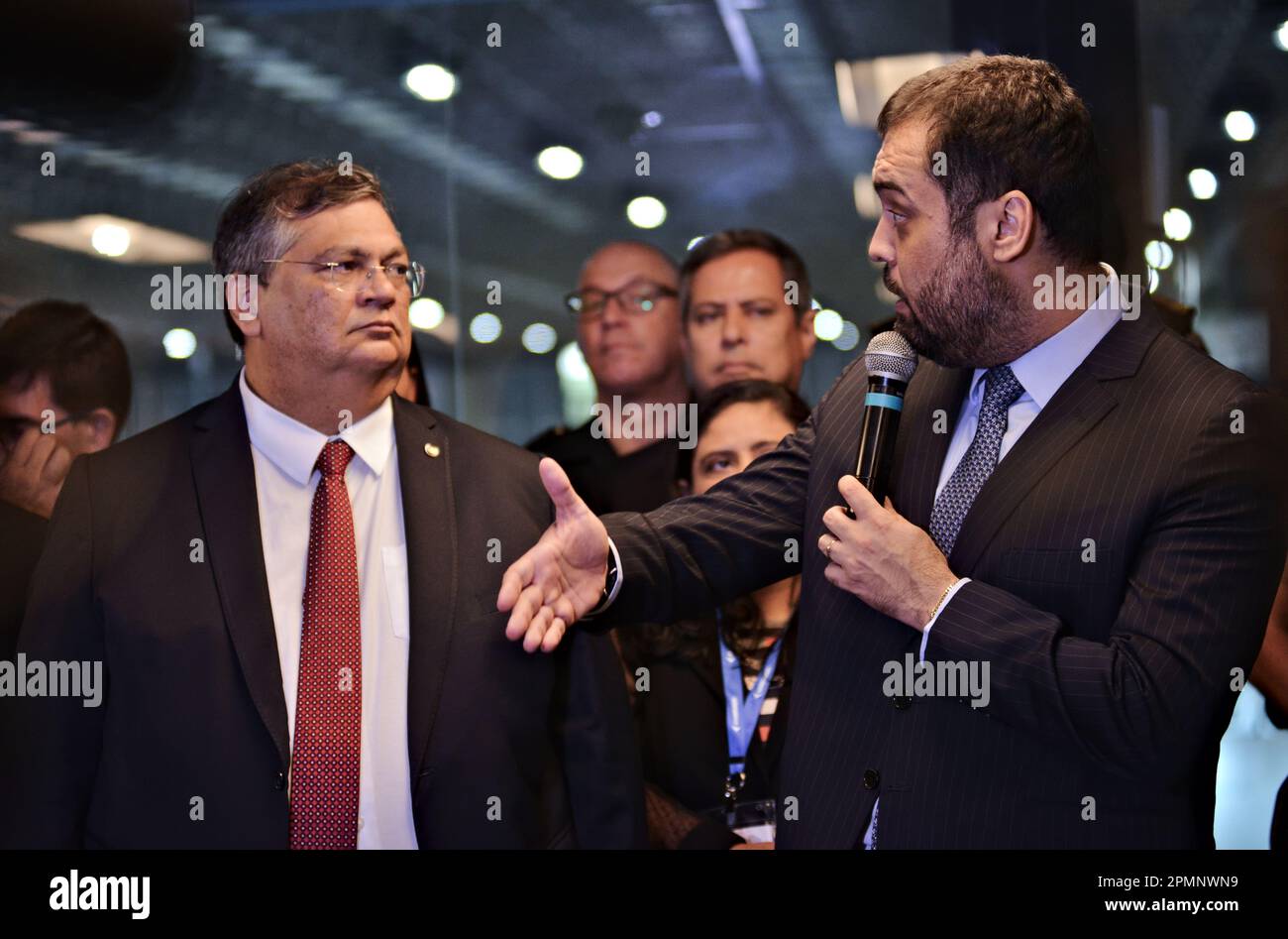 The Minister of Justice of Brazil, Flávio Dino, and the Governor of Rio ...