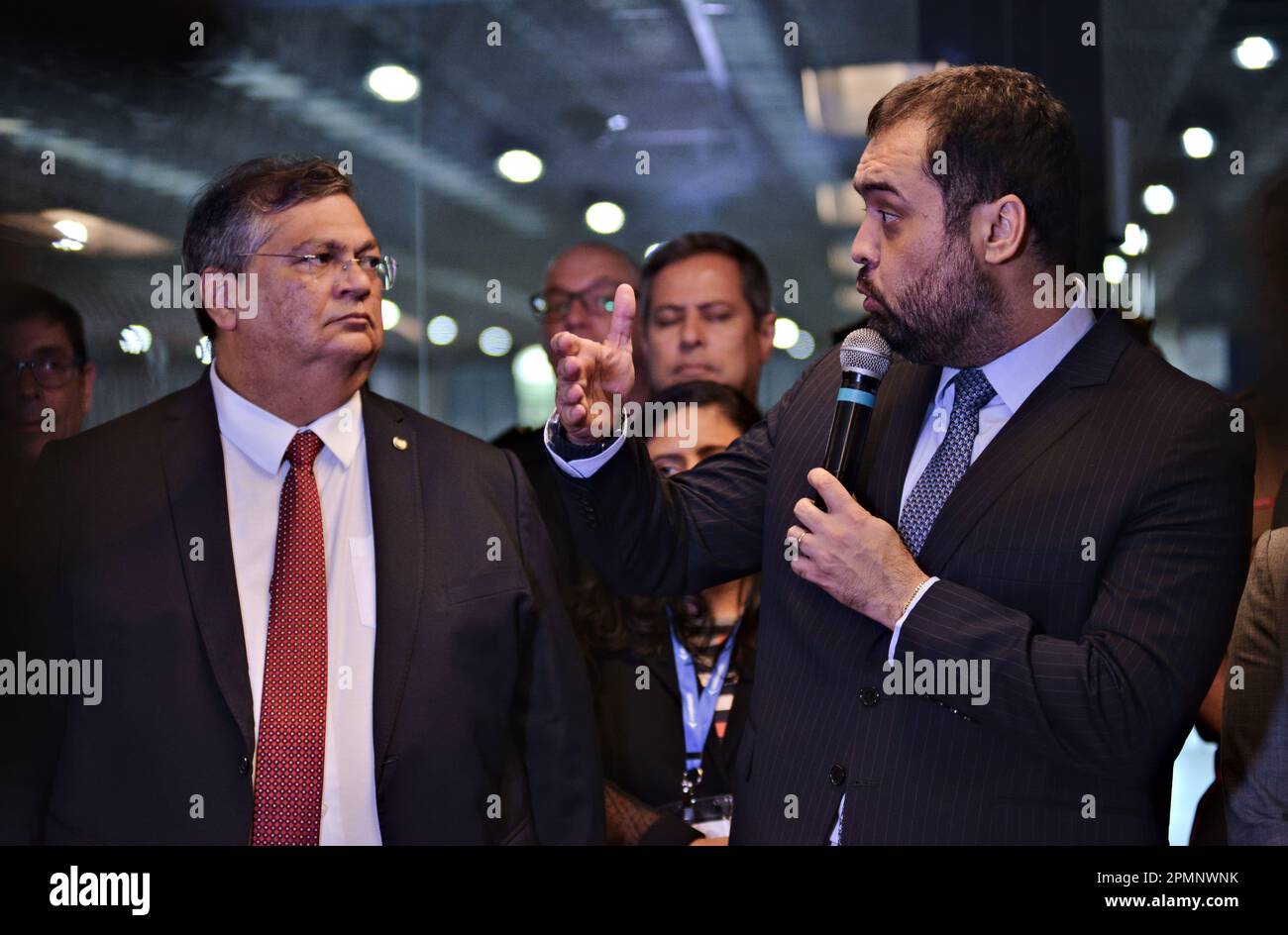 The Minister of Justice of Brazil, Flávio Dino, and the Governor of Rio ...