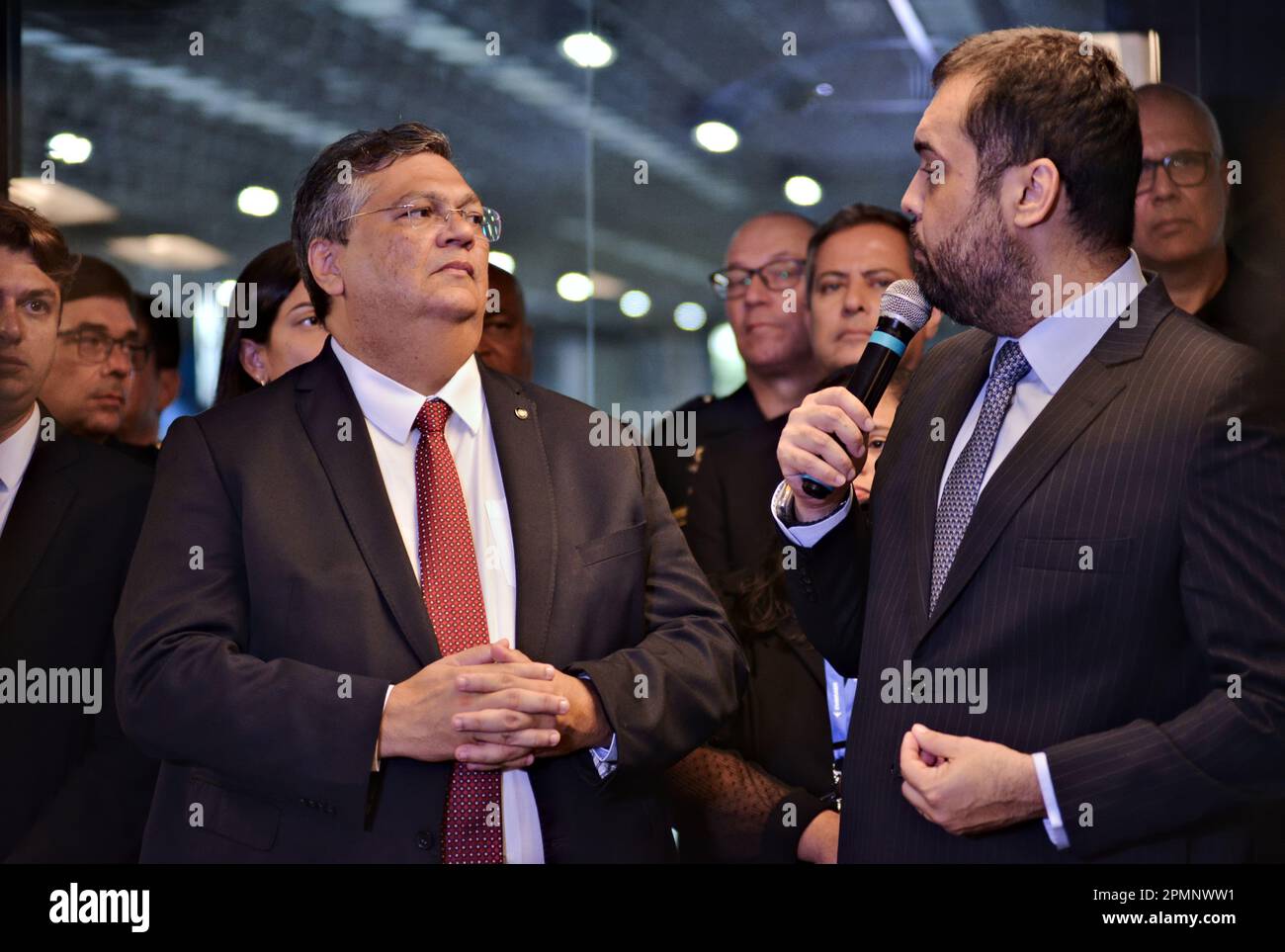 The Minister of Justice of Brazil, Flávio Dino, and the Governor of Rio ...