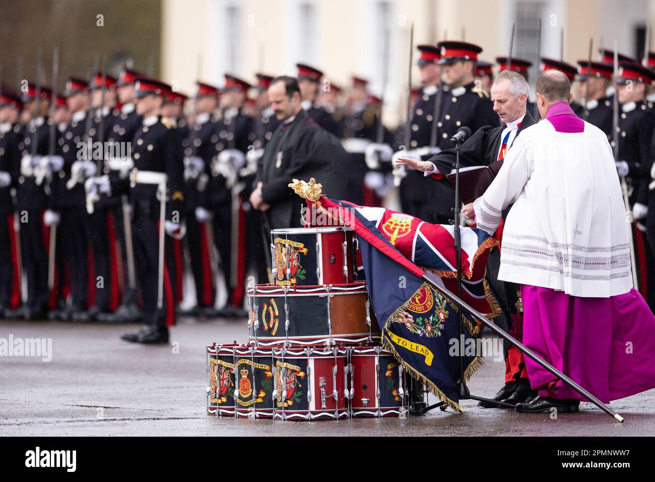 The new colours are blessed during the 200th Sovereign's Parade at the ...