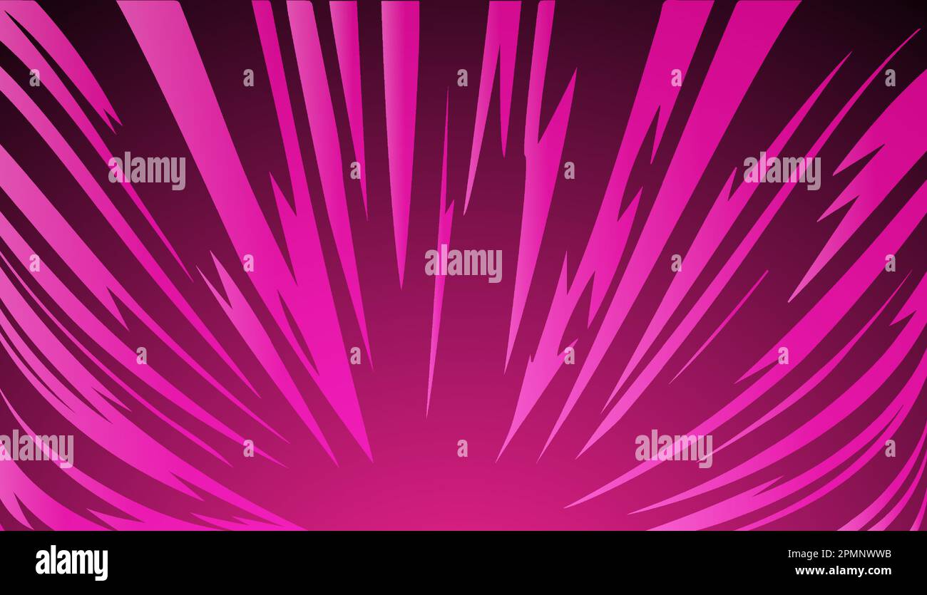 Purple background with explosion force lines. Vector image in manga and ...