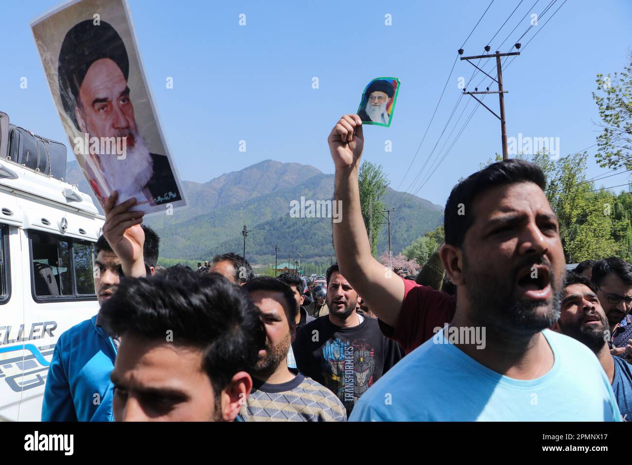 April 14, 2023, Srinagar, Jammu and Kashmir, India: People march with ...