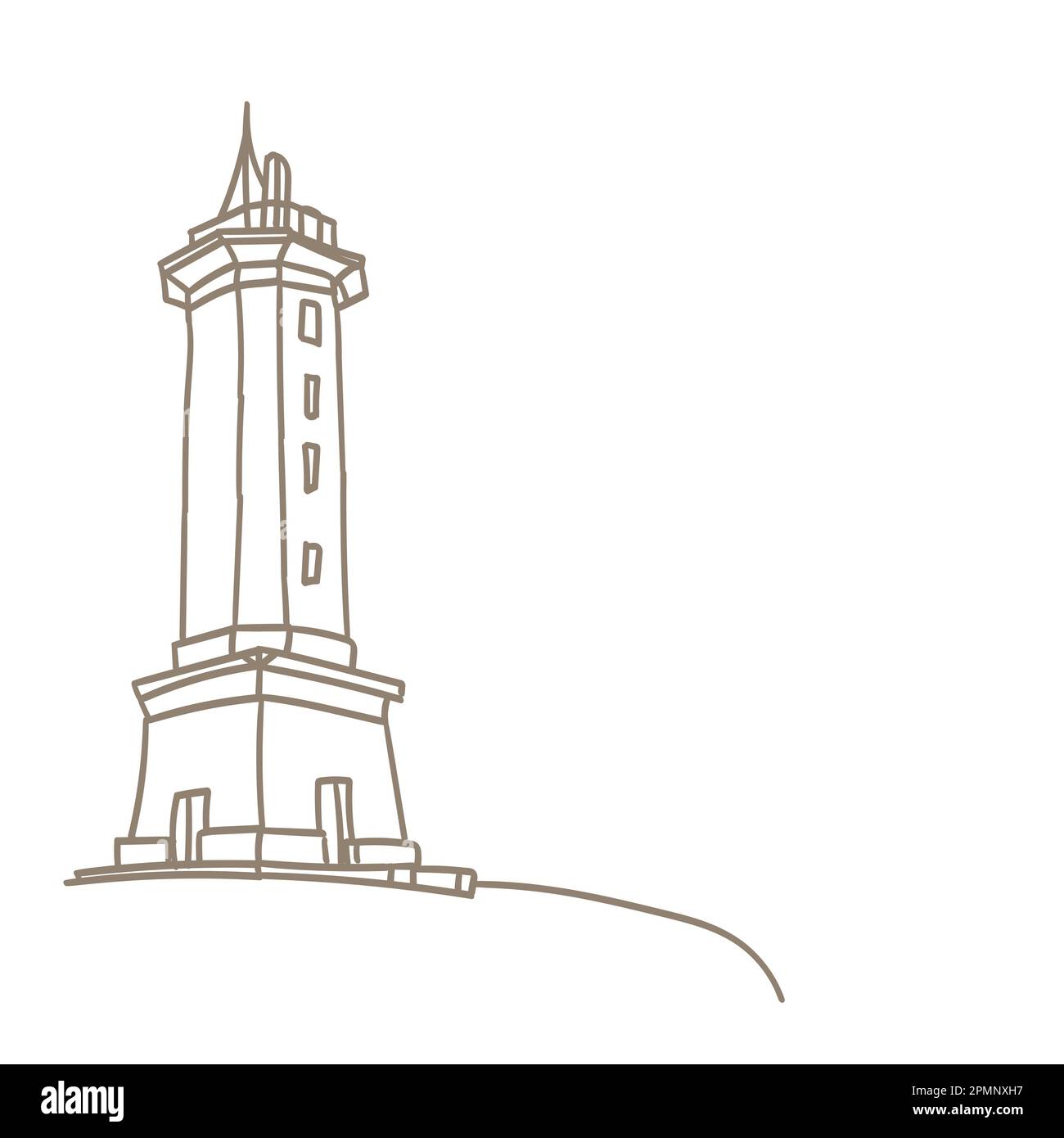 Lighthouse icon design. Hand drawn illustration, vector Stock Vector ...