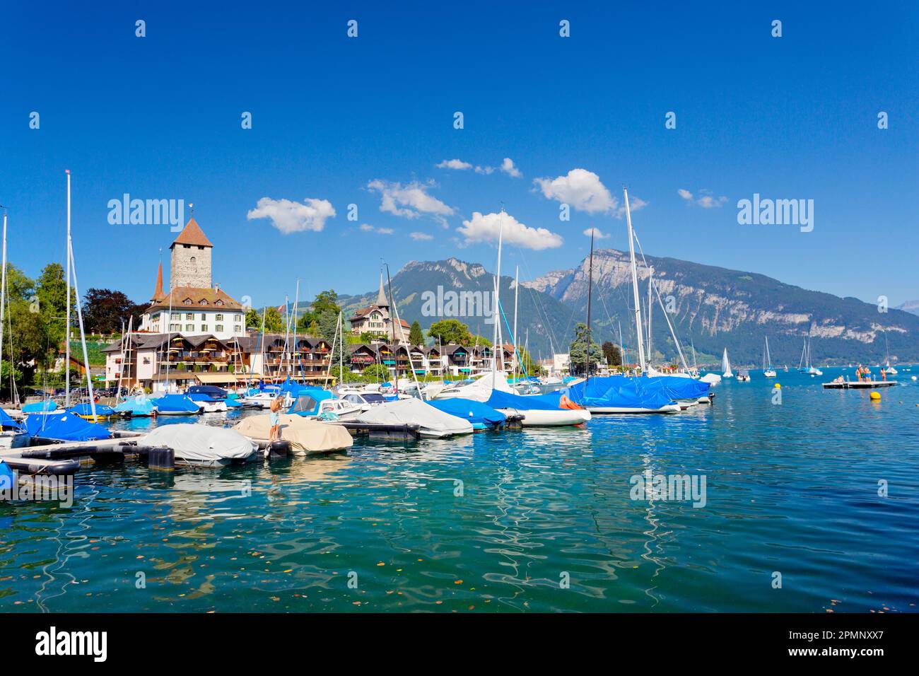 Old town of Spiez, Lake Thun, Alps, Switzerland Stock Photo - Alamy