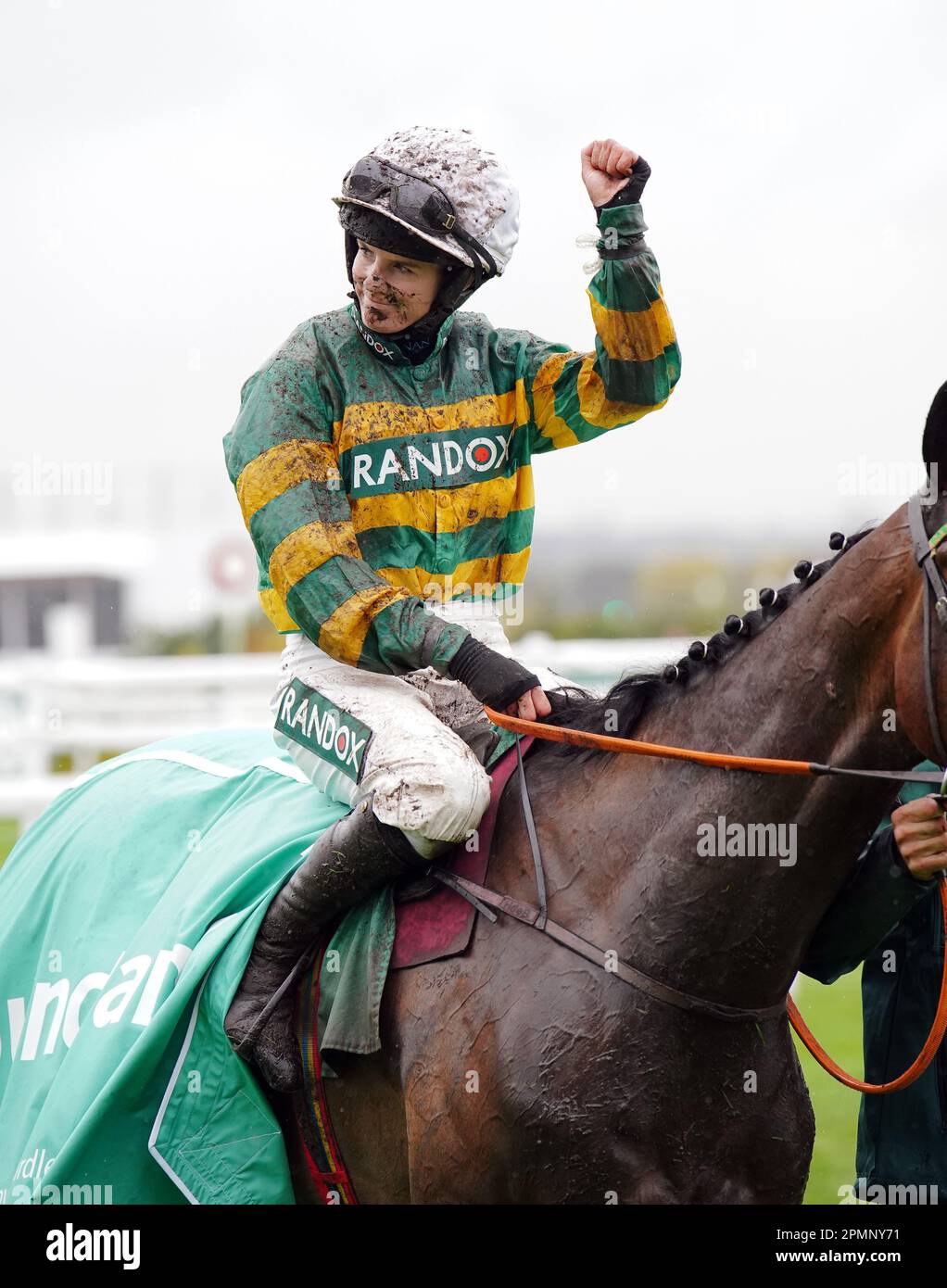 Rachael Blackmore celebrates winning the Poundland Top Novices' Hurdle ...