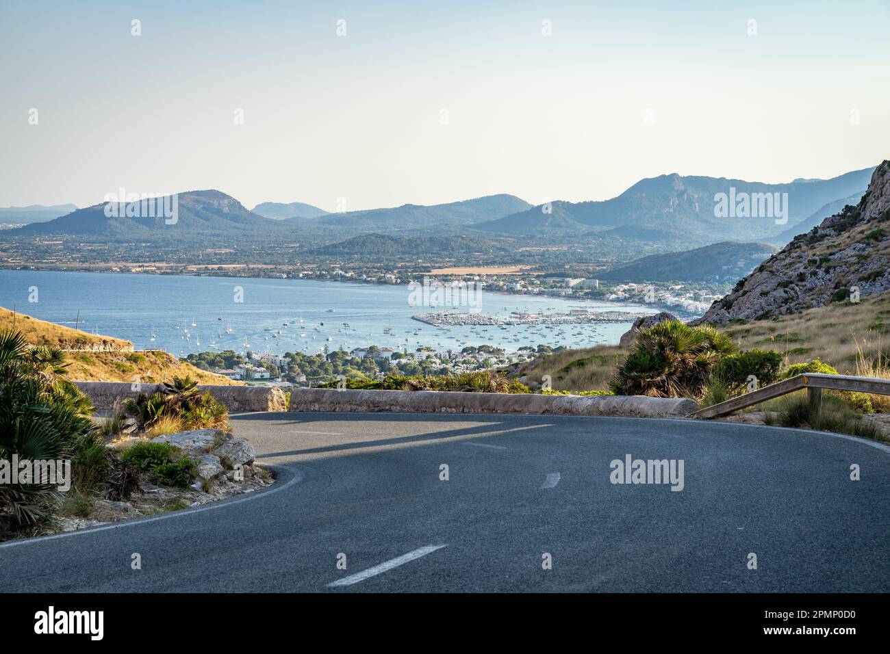 Road to Port de Pollenca from Formentor Peninsula in Mallorca, Spain ...