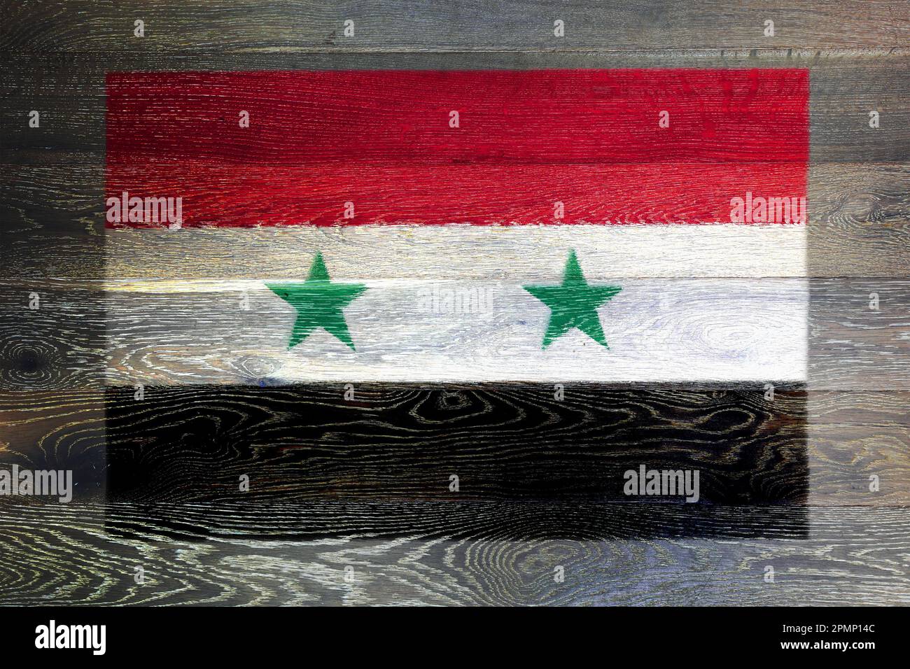 Syria flag on rustic old wood surface background Stock Photo - Alamy