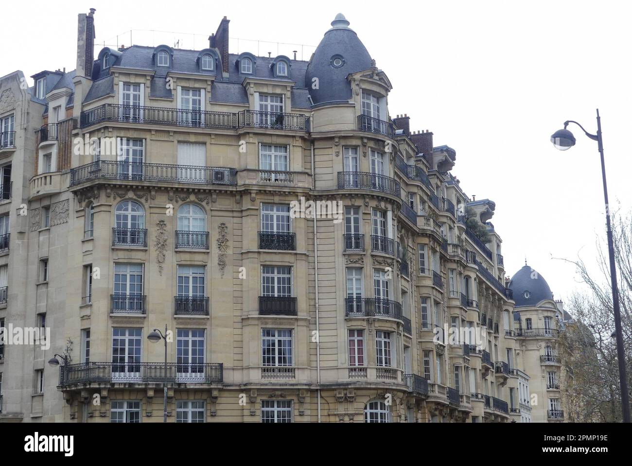 Paris, France. April 02. 2023. Typical Parisian residential building in ...