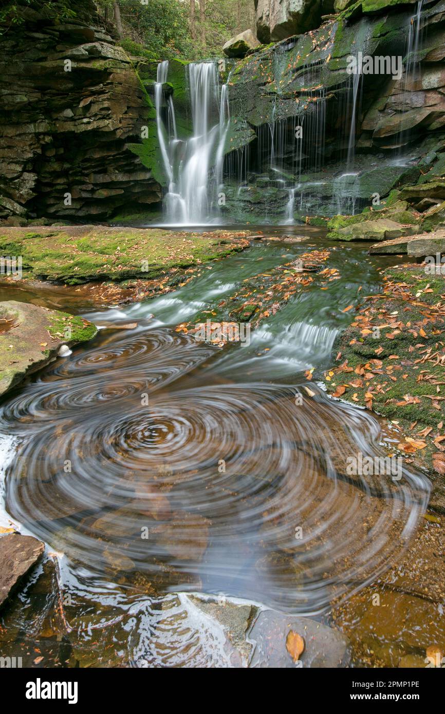 Shays Run waterfalls in Blackwater Falls State Park, West Virginia, USA ...