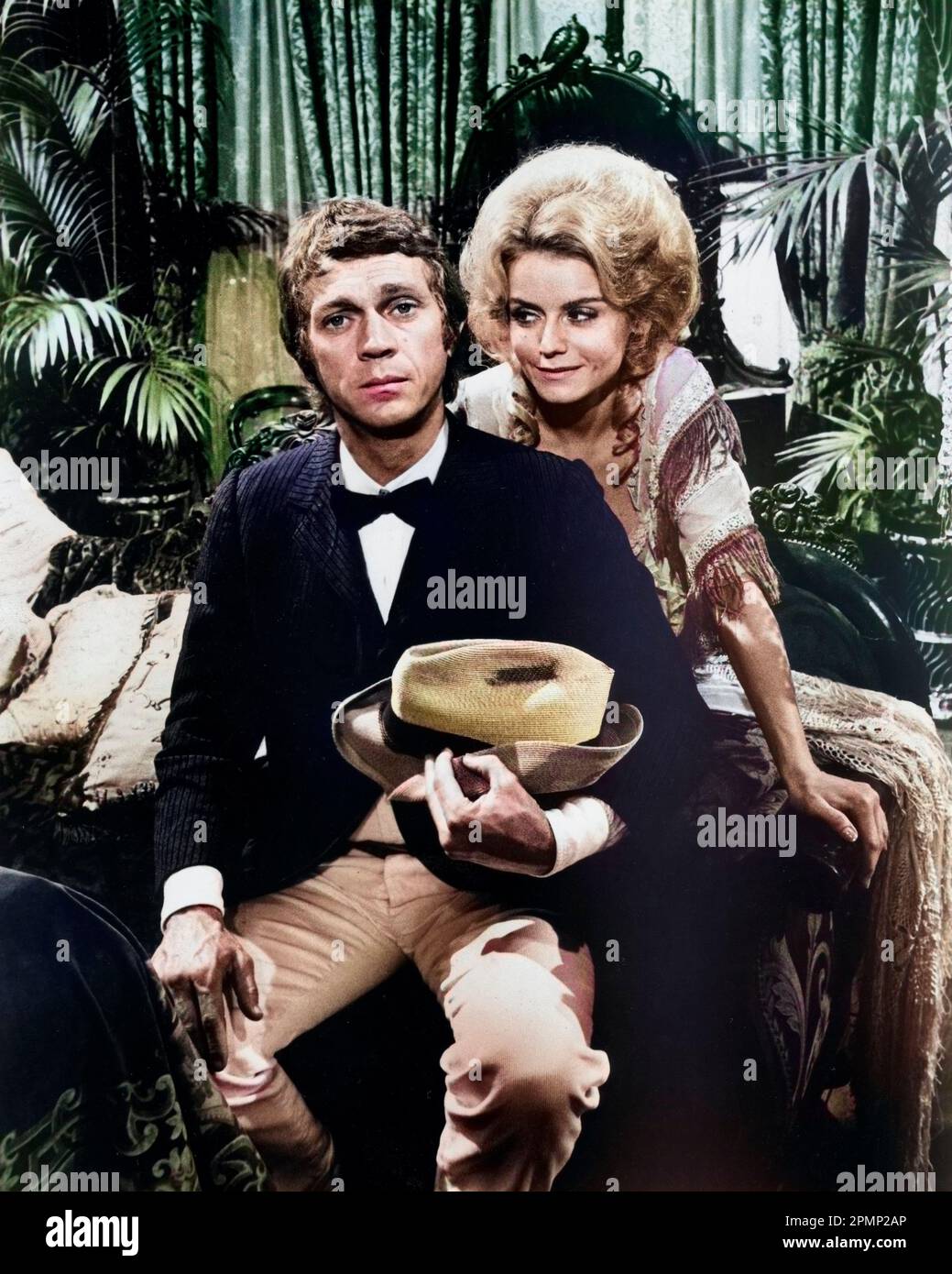 Steve McQueen, Sharon Farrell, on-set of the Film, "The Reivers ...
