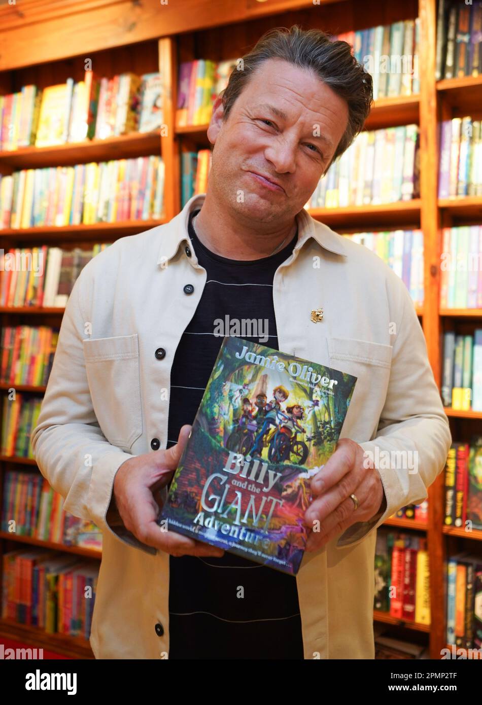 Jamie Oliver at his local independent bookshop, Harts in Saffron Walden ...