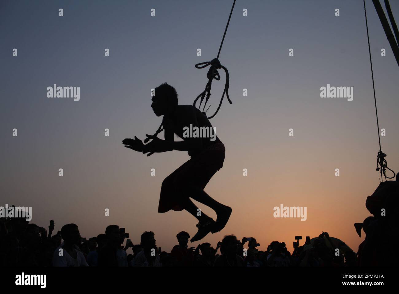 Dhaka, Dhaka, Bangladesh. 14th Apr, 2023. A Hindu devotee seen hanging ...