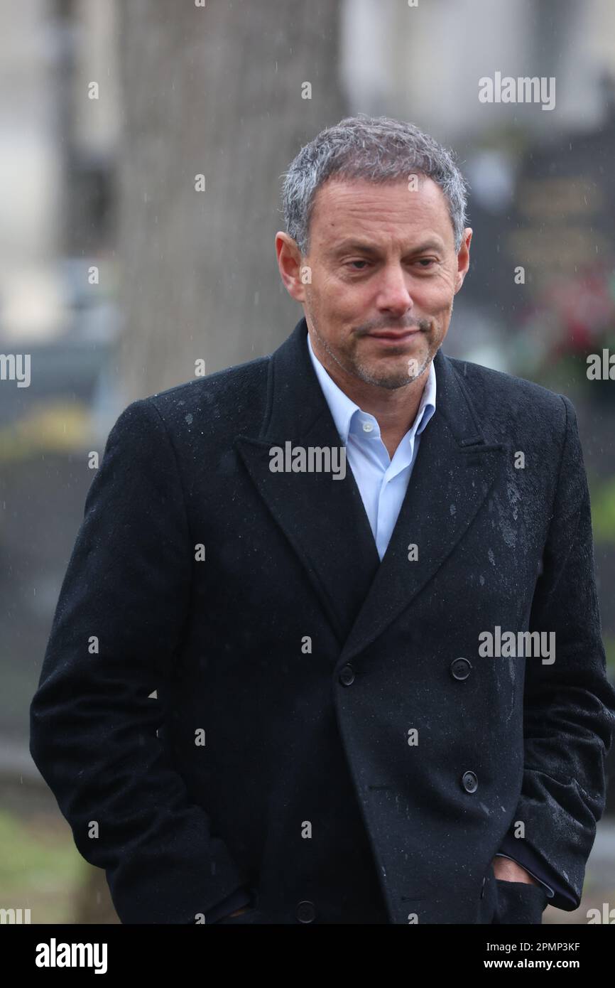 Marc-Olivier Fogiel duringt the funeral ceremony of French lawyer Herve ...