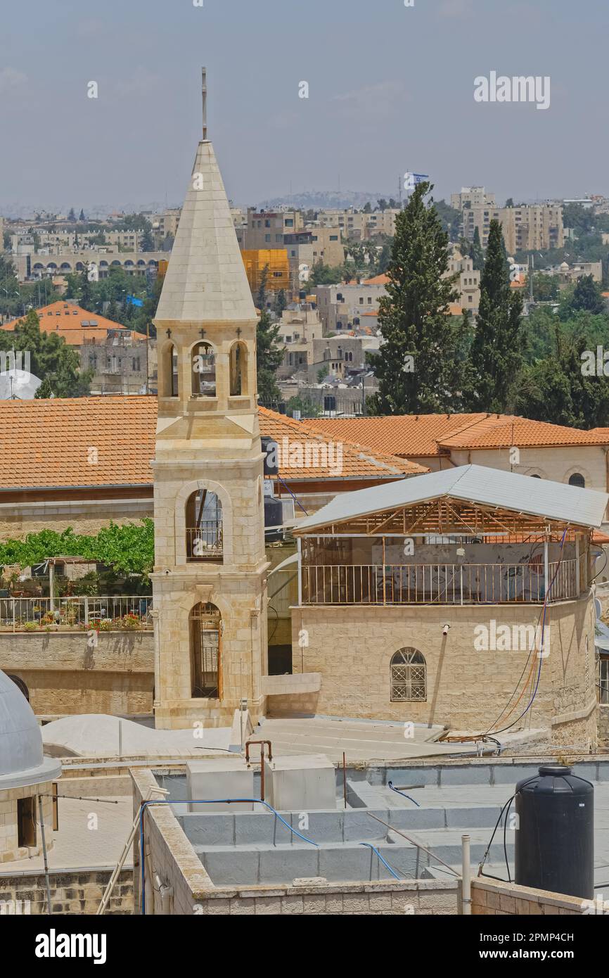 Greek Patriarchate tower in Jerusalem Stock Photo - Alamy