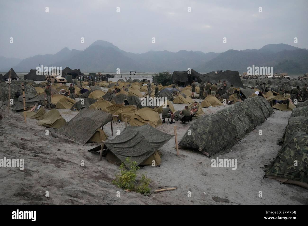 U.S. troopers stay inside their camp at the Colonel Ernesto Rabina Air ...